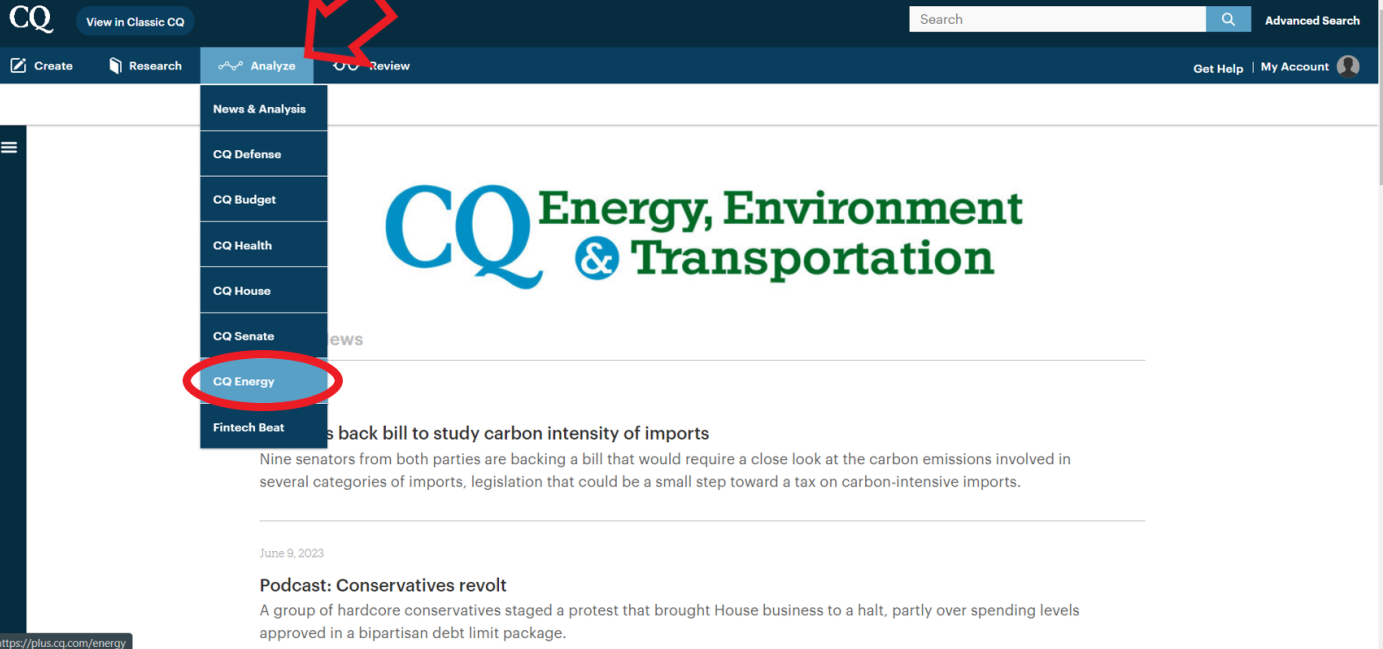 CQ Energy, Environment and Transportation Newsletter – CQ