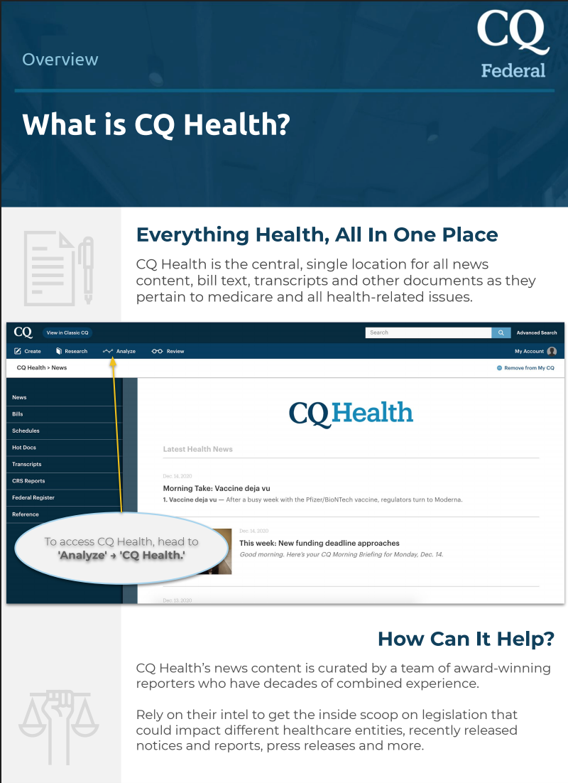 CQ Verticals: Defense, Budget, & Health – CQ