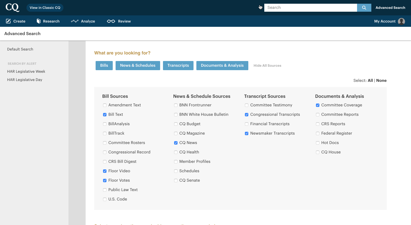 Creating Alerts from Advanced Search – CQ